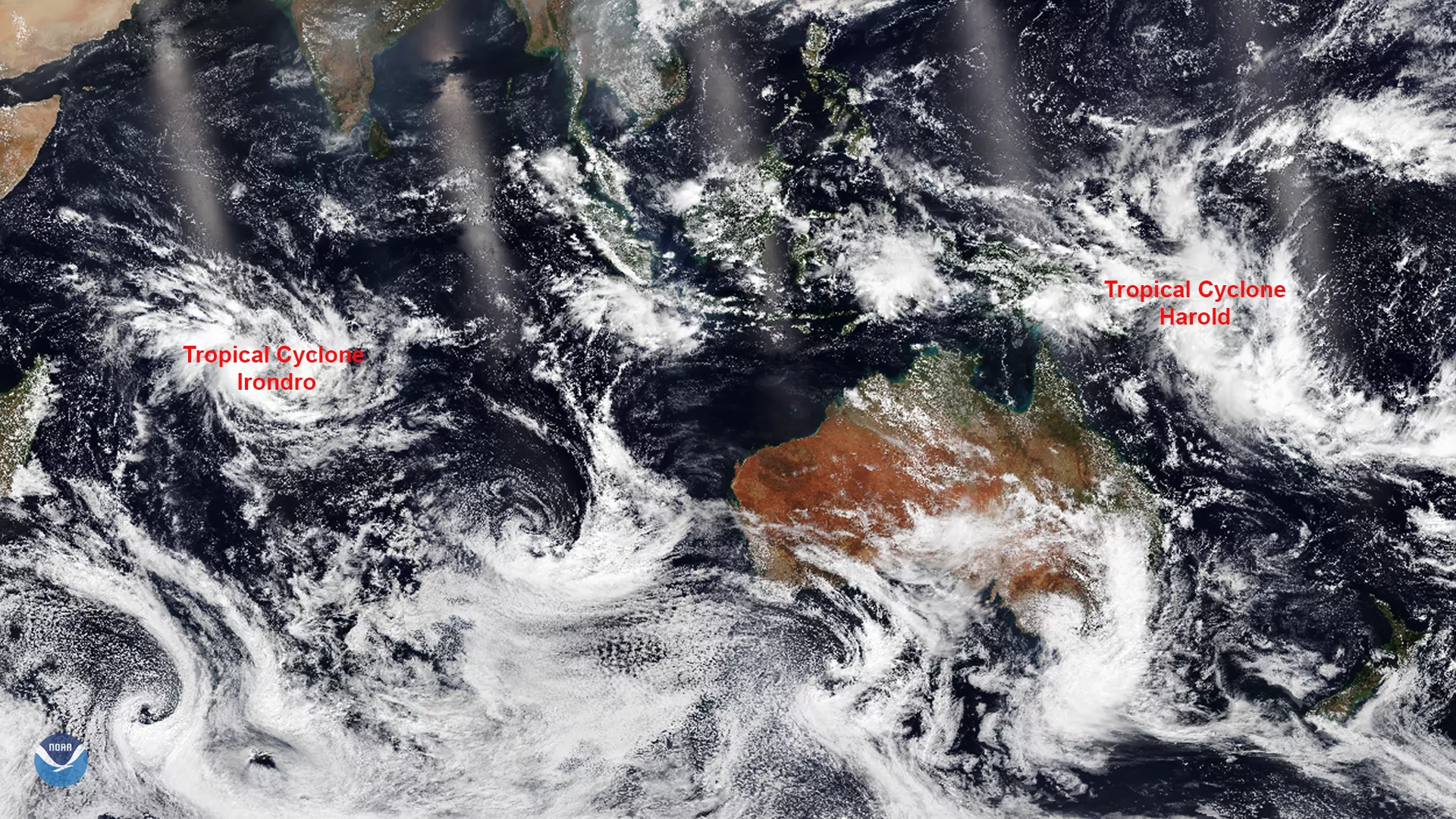 NOAA-20 Sees Two Cyclones Developing in the Southern Hemisphere | NESDIS